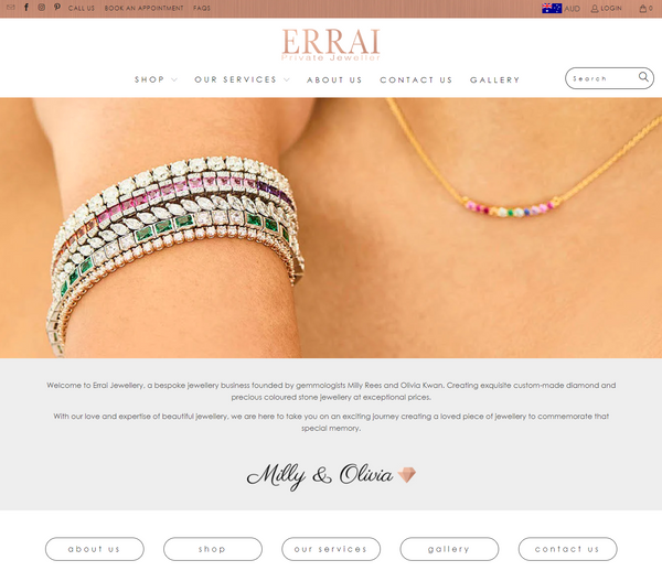 Errai Jewellery - eChic technology for small business