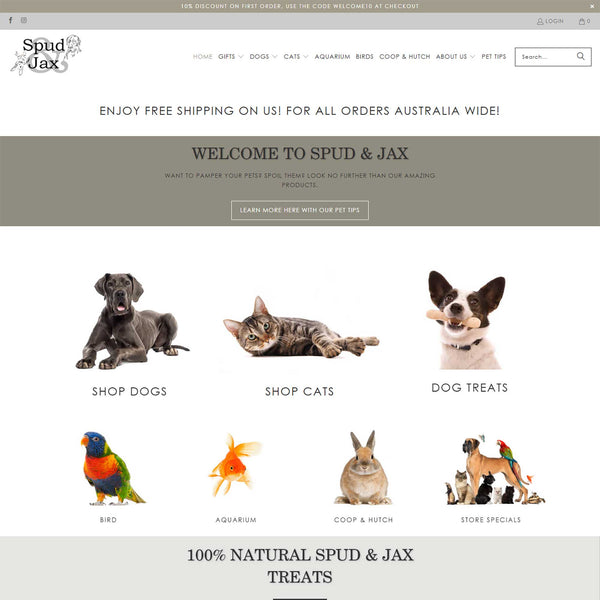 Spud & Jax Pet Store - eChic technology for small business
