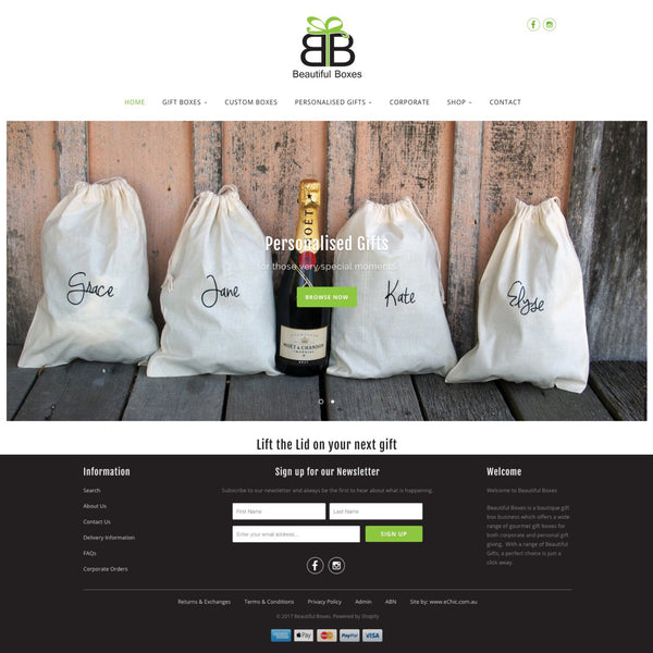 Beautiful Boxes - Before & After - eChic technology for small business